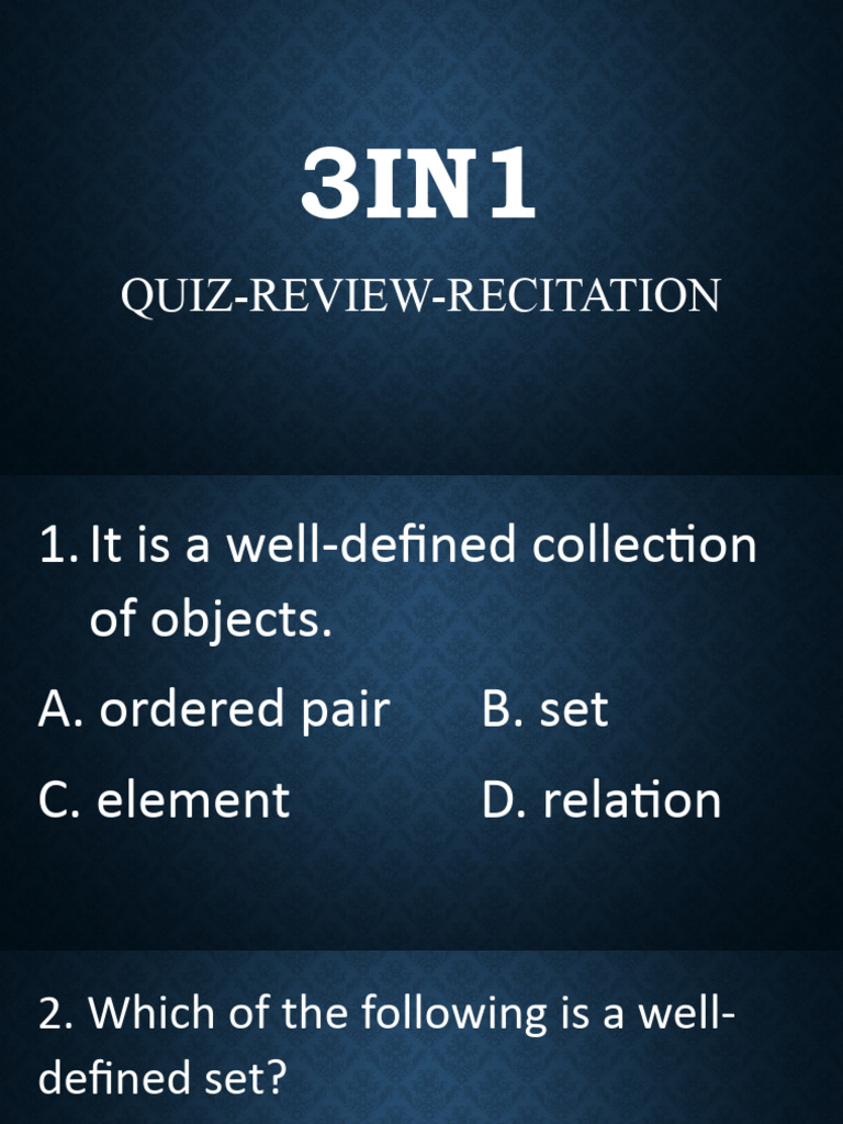 3in1 Review Recitation Quiz 1st Q Math 7 | PDF | Numbers | Rational Number