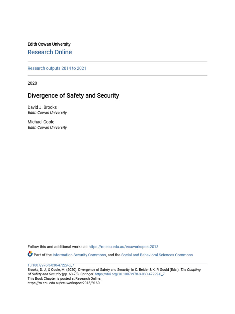 Divergence of Safety and Security | PDF | Risk | Risk Management