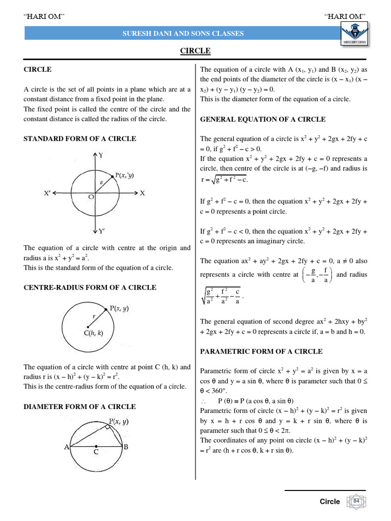 3 - Circle | PDF | Circle | Mathematical Objects