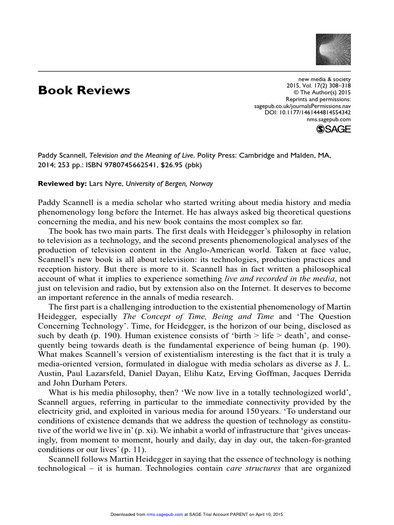 Television and The Meaning of Live | PDF