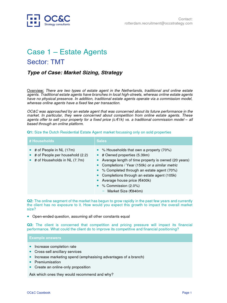 Casebook (Strategy Cases) (OC&C) | PDF | Estate Agent | Airlines