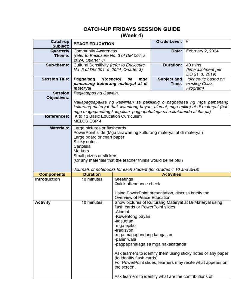 Alvindia ES Jorgina Session Guide | PDF