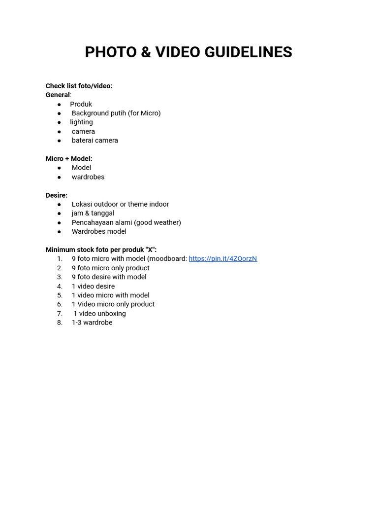 Photo Video Guideliness | PDF