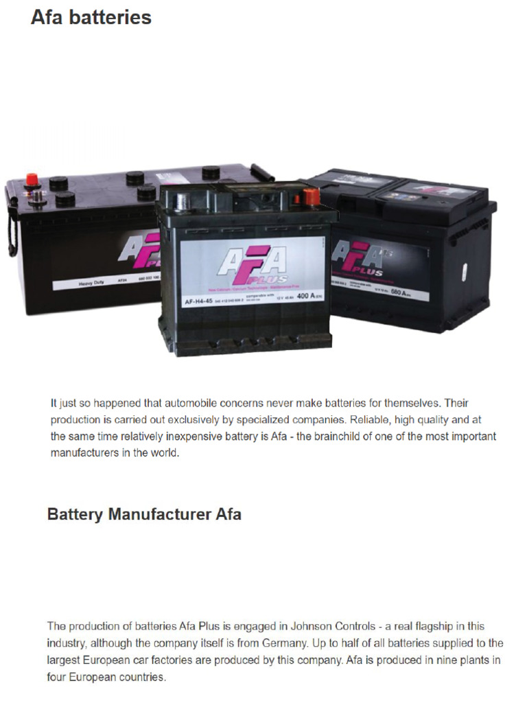 Afa Battery | PDF