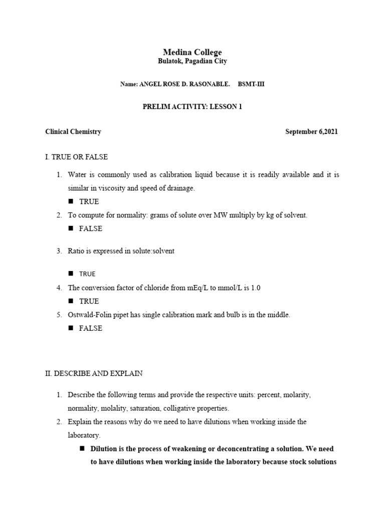 CC1-PRELIM-ACTIVITY Answered | PDF | Blood Plasma | Lactate Dehydrogenase