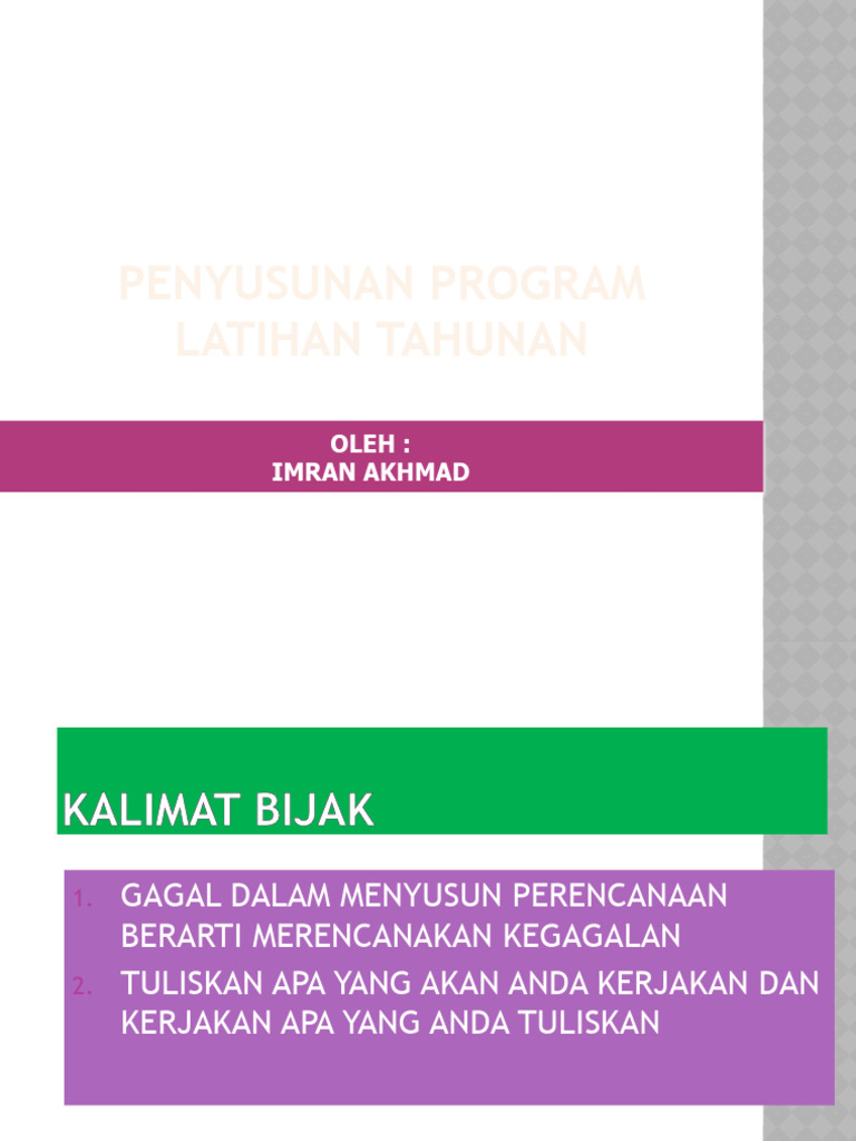 Penyusunan Program Latihan | PDF