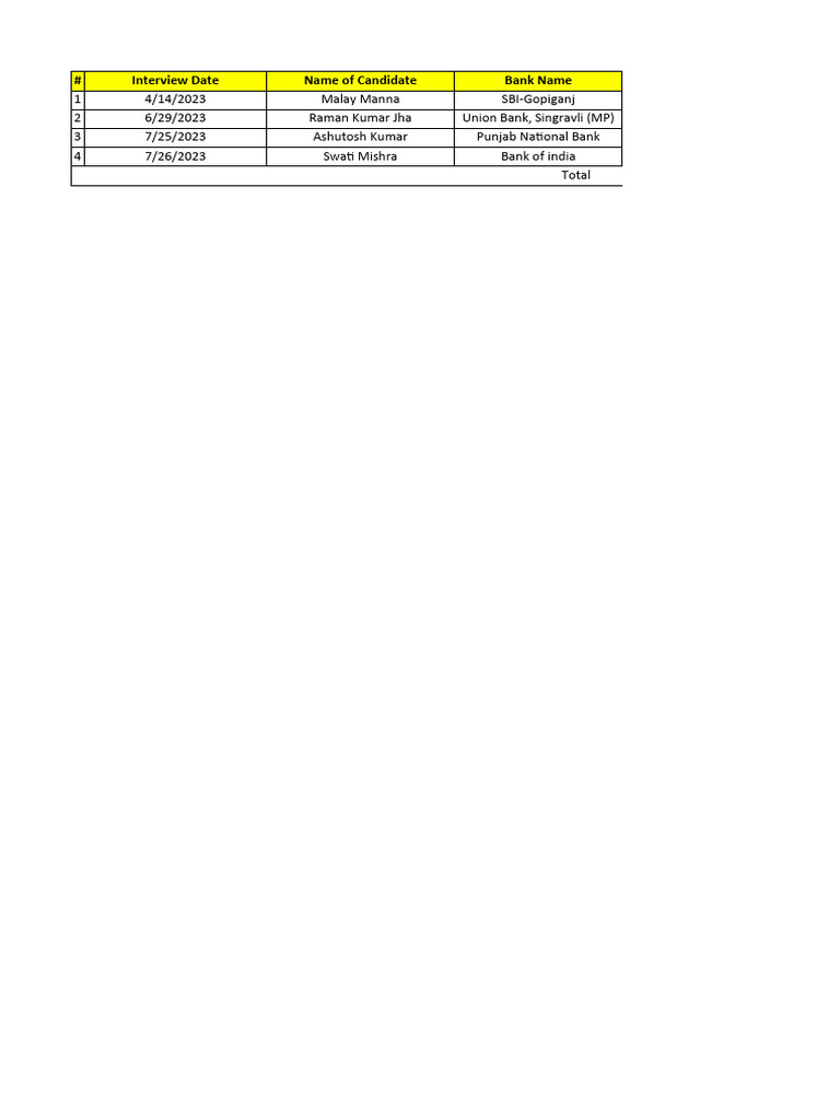 Interview TA Claim List | PDF