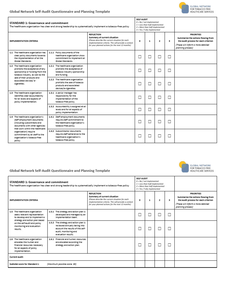 GNTH自我檢核表 (英文版) | PDF