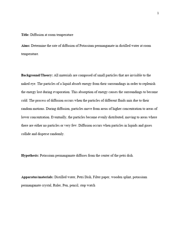 Lab On Diffusion | PDF