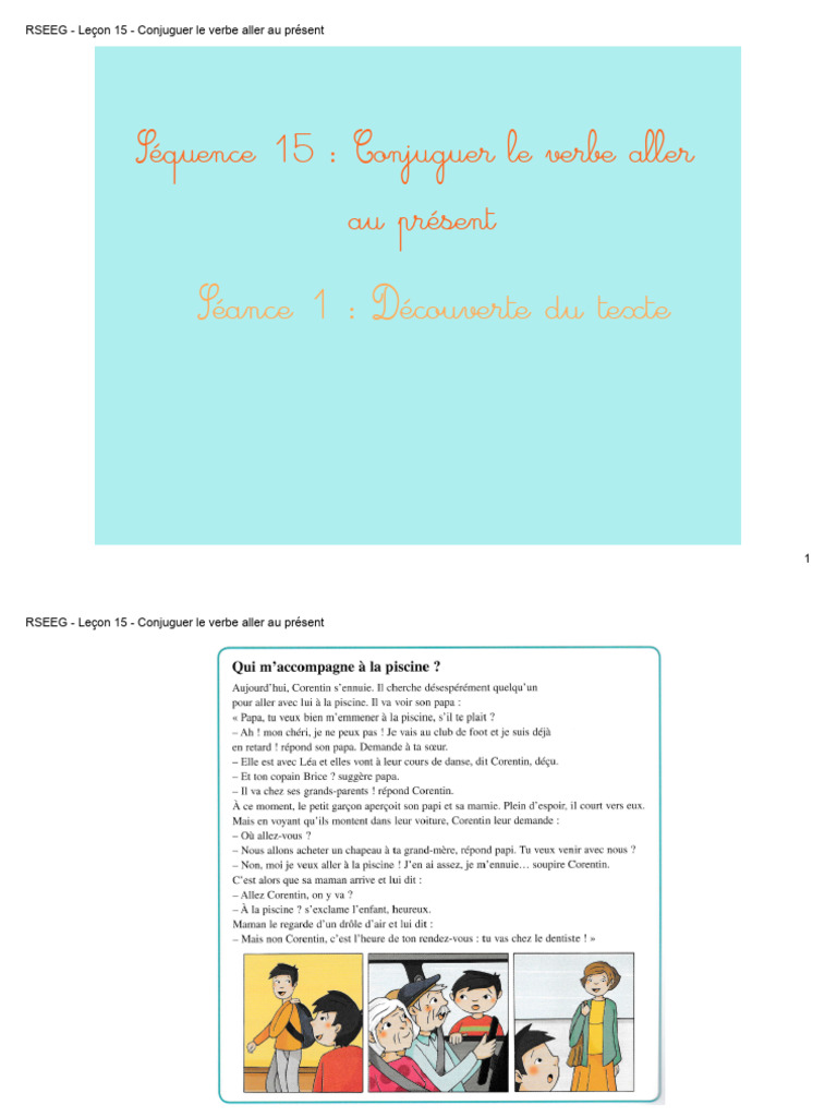 Conjugaison du verbe aller au présent | PDF