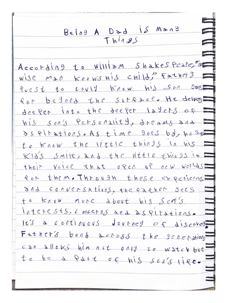 ( Being A Dad is Many Things ) Activity 18 | PDF