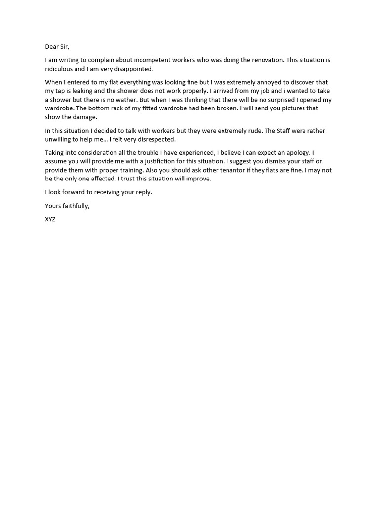 Angielski - List Do Administratora Budynku | PDF