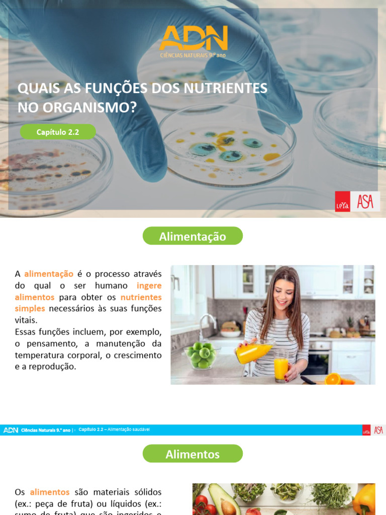 Funções dos Nutrientes no Organismo | PDF | Nutrientes | Vitamina