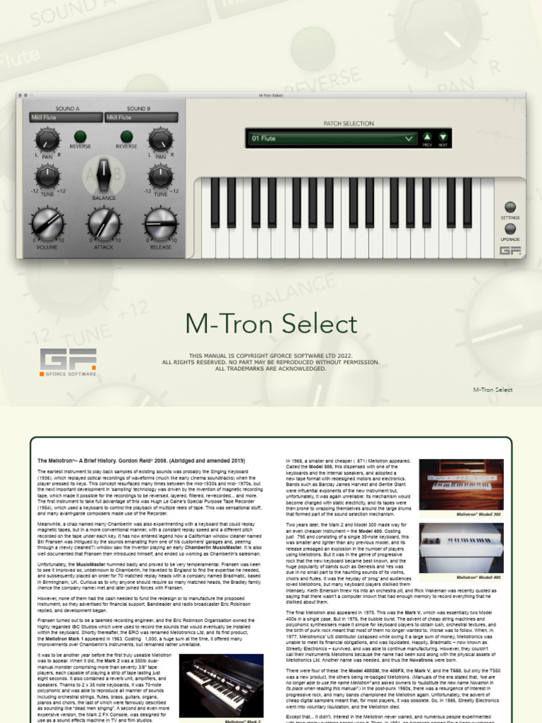 M-Tron Select Manual | PDF