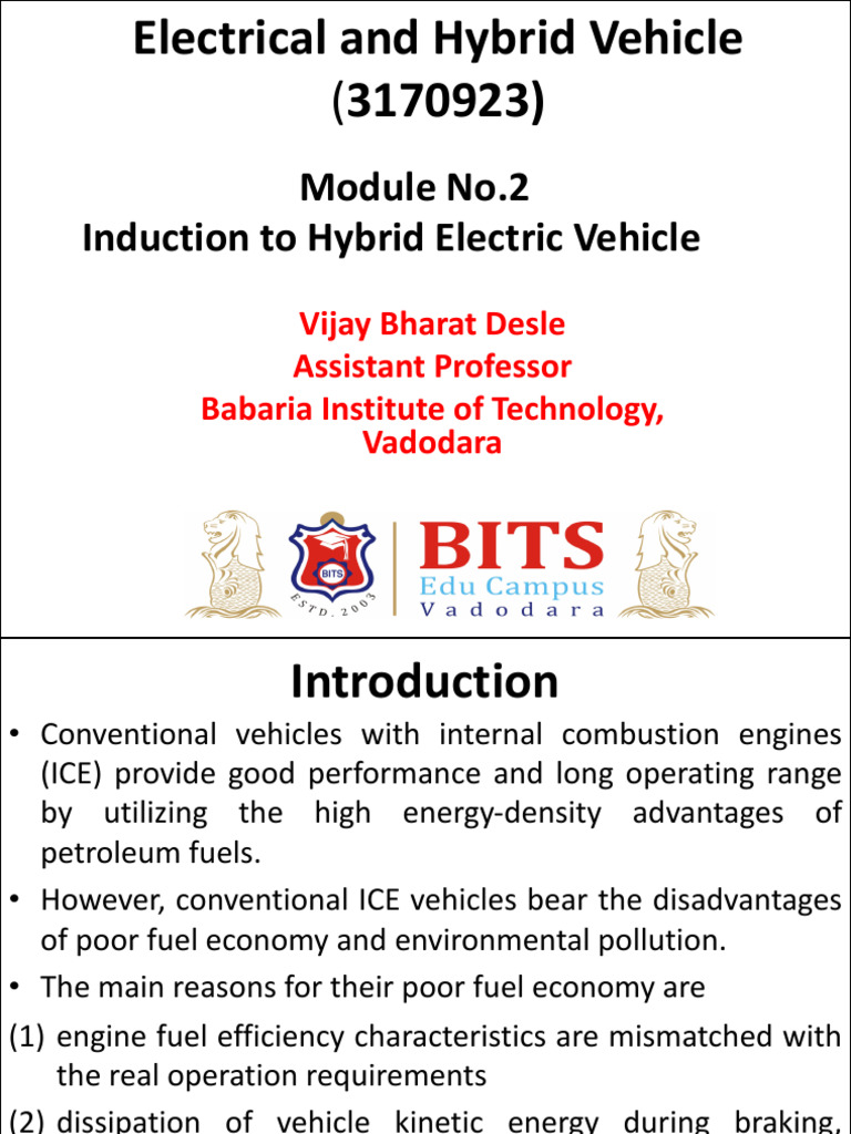 EHV - Module No. 2 - Introduction To Hybrid Electric Vehicle | PDF