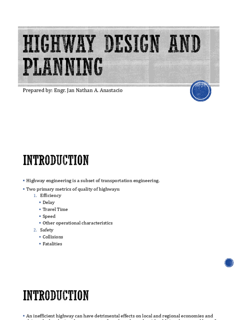 CE103-1 - 2. Highway Design and Planning | PDF | Controlled Access ...