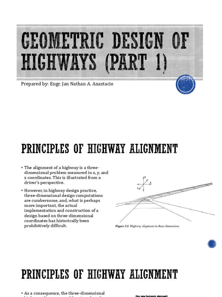 CE103-1 - 4. Geometric Design of Highways (Part 1) | PDF