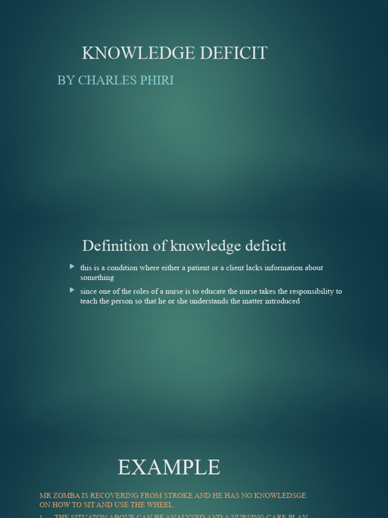 Knowledge Deficit | PDF