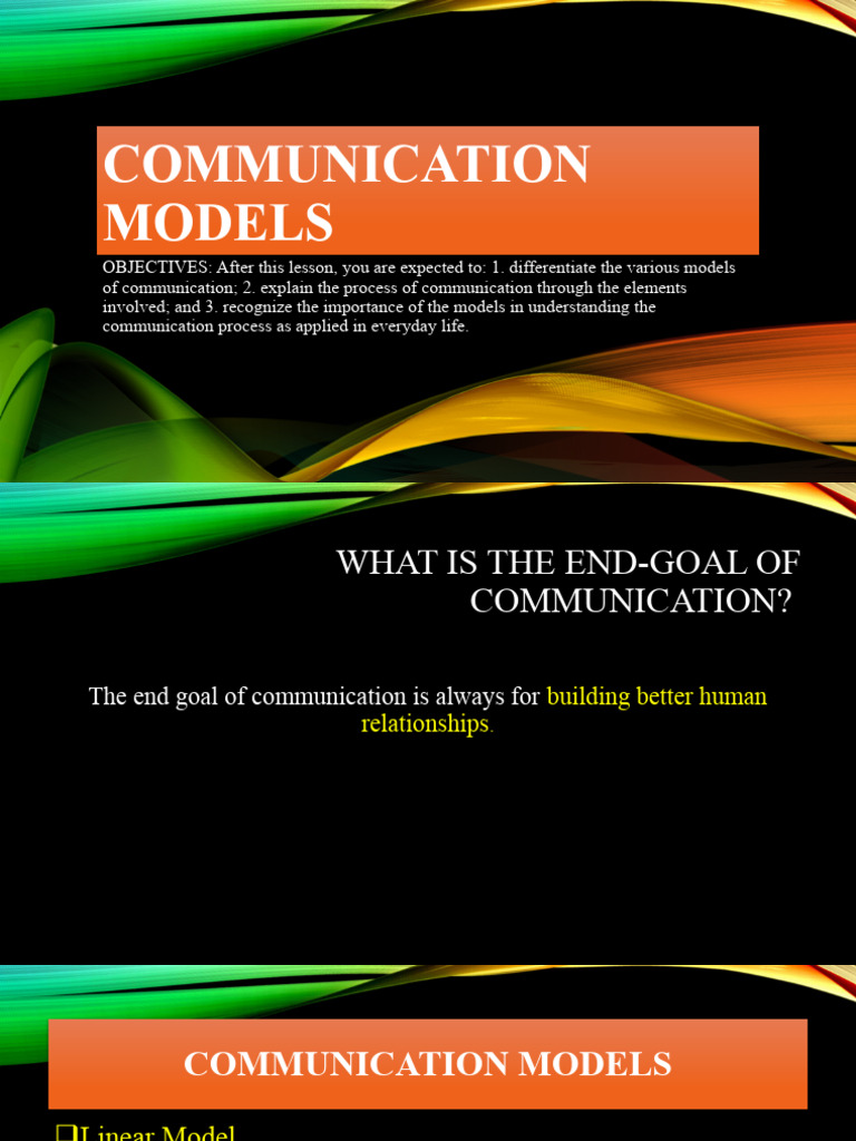 Lesson 2 Communication Models | PDF