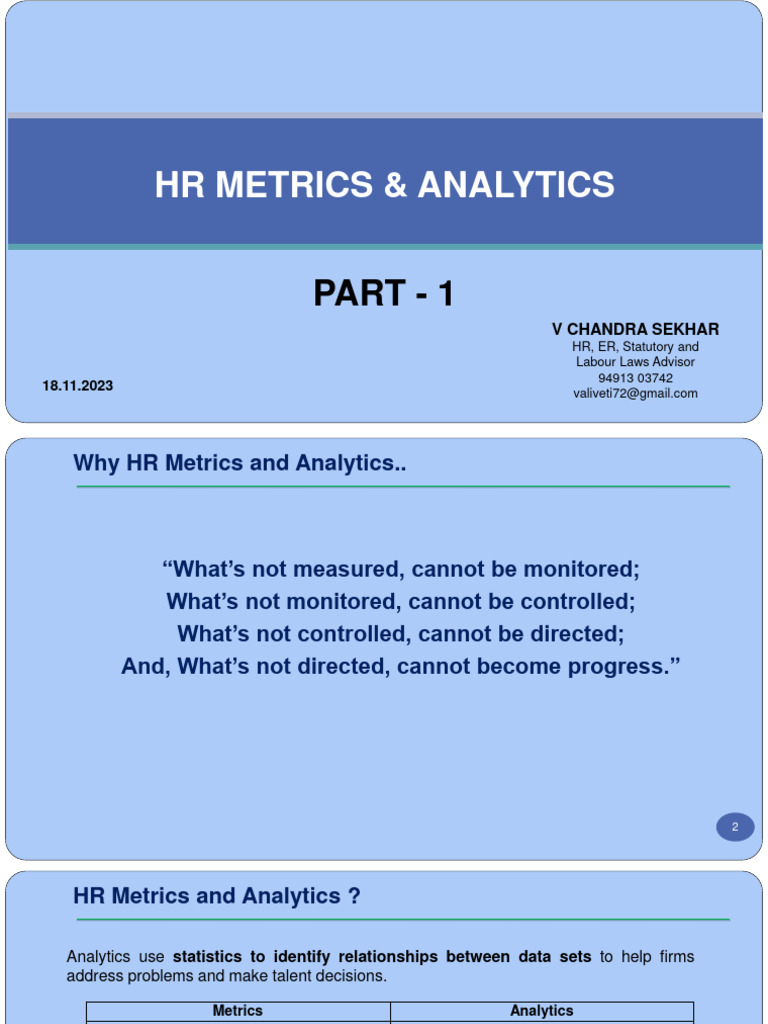 HR Metrics vs. Analytics Explained | PDF