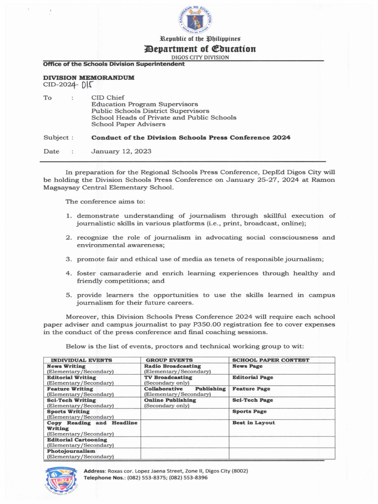 DM Cid 2024 015 | PDF