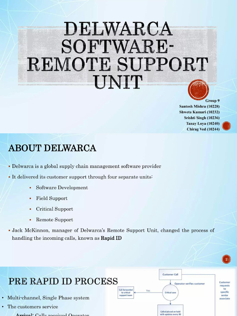 Delwarca Software Remote Support Unit | PDF