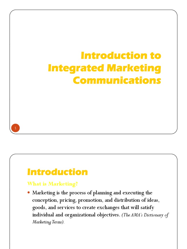 Introduction To Integrated Marketing Communication | PDF | Marketing ...