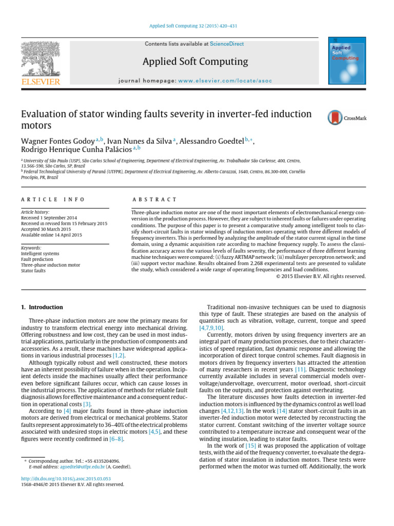 Evaluation Of Stator Winding Faults Severity In Inverter Fed