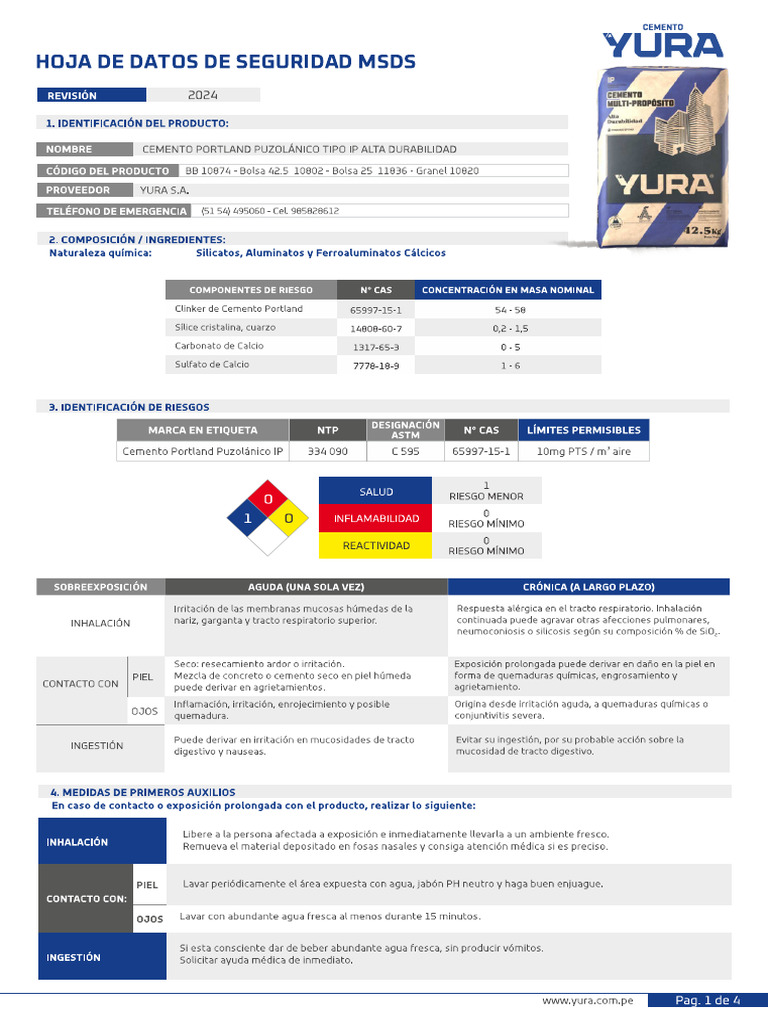 Ficha Msds Yura Ip | PDF