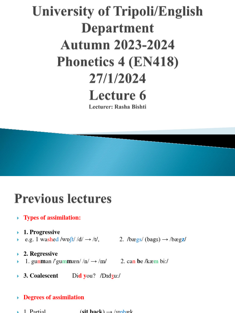 Types and Degrees of Assimilation | PDF | Languages | Foreign Language ...