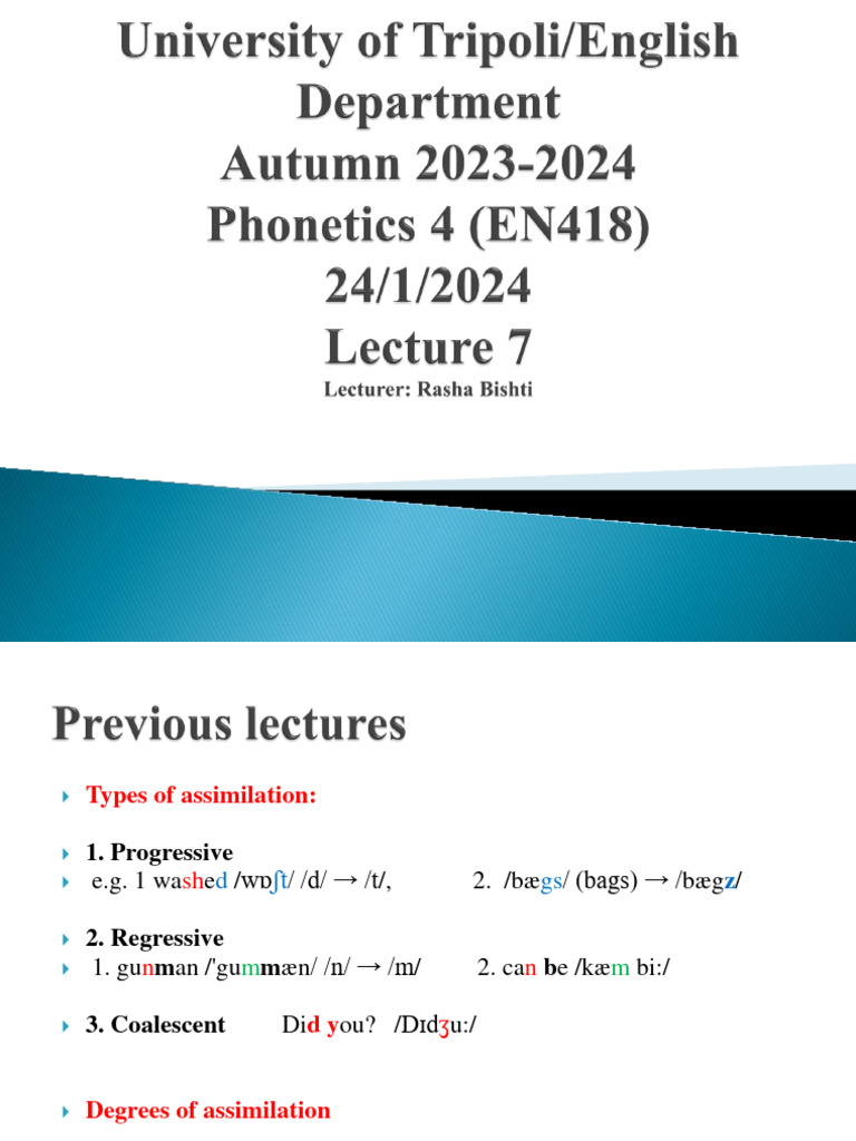 Phonetics 4 L7 | PDF | Word | Linguistics