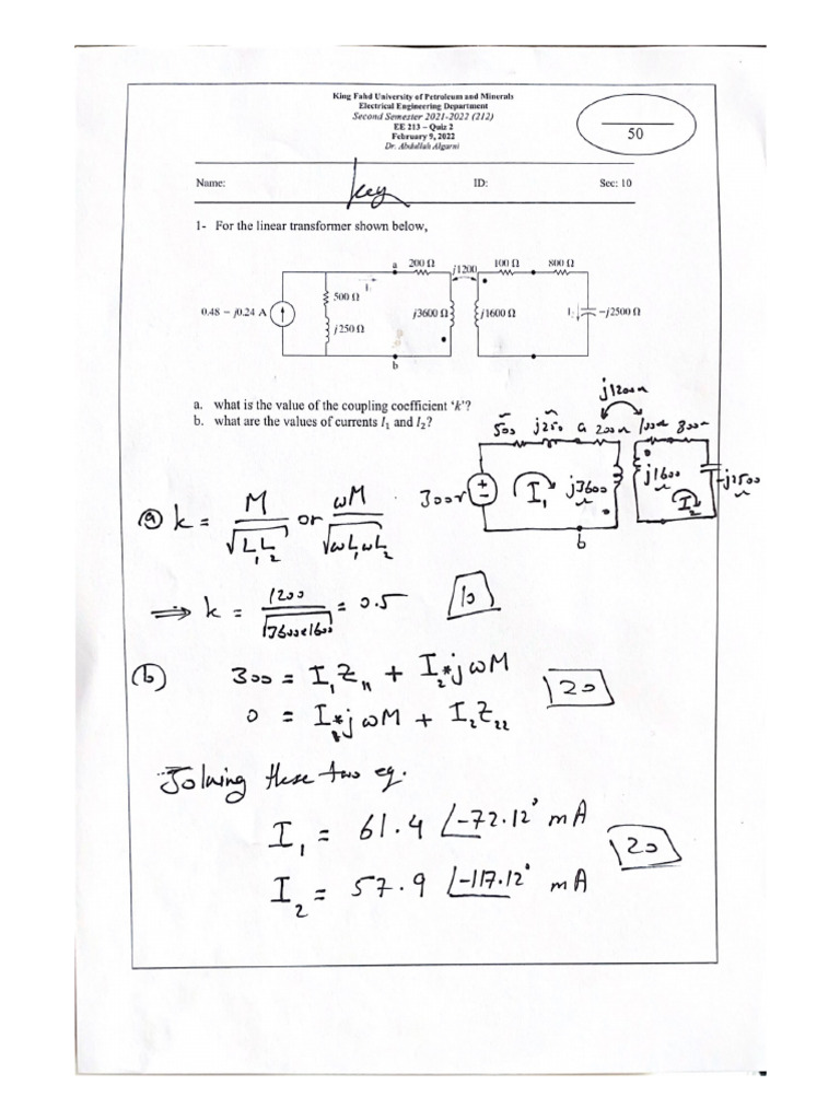Quiz2 Sec10 Solution | PDF