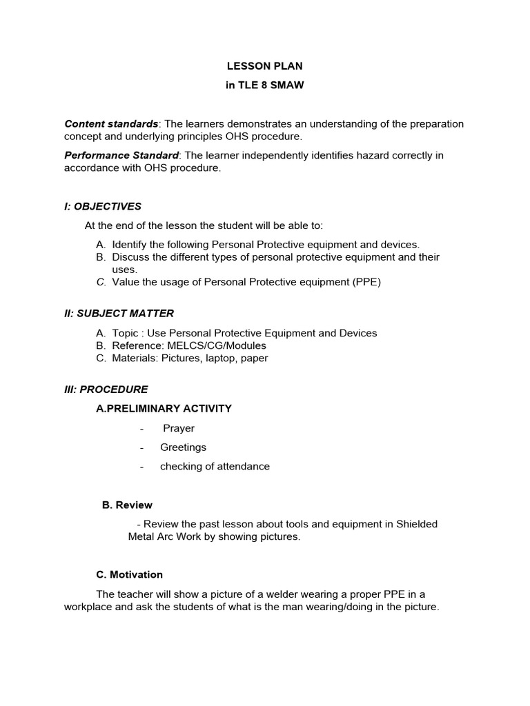 02 Lesson Plan Smaw Normss | PDF | Personal Protective Equipment | Welding