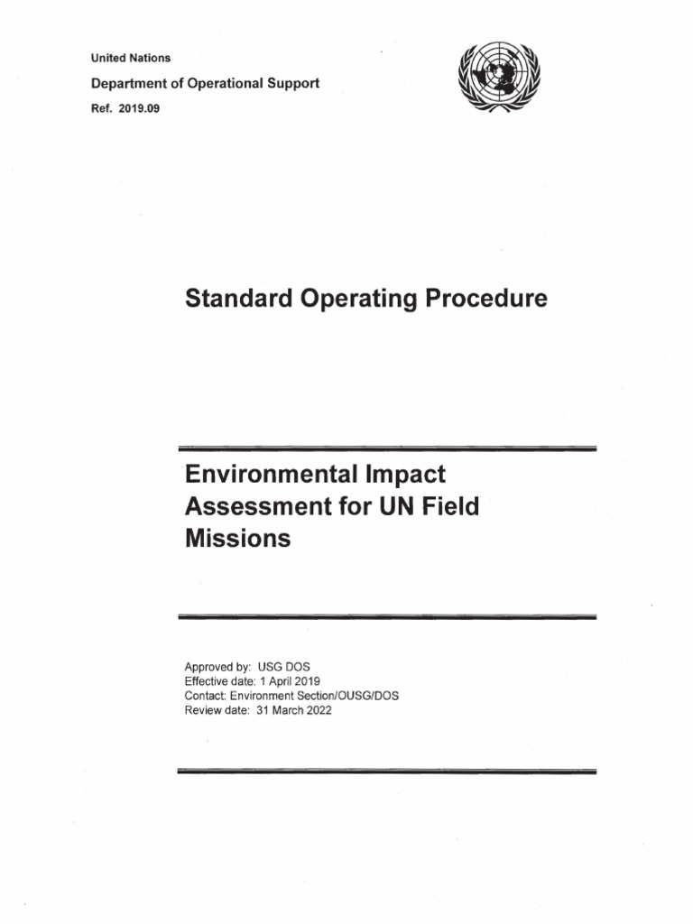 2019.09 Environmental Impact Assessment for UN Field Missions (SOP) | PDF