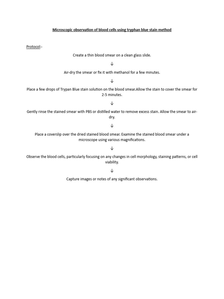 Blood Cell Staining Protocol | PDF