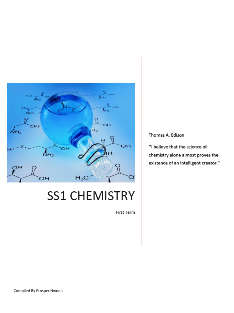 SS1 Chemistry First Term Note | PDF | Mole (Unit) | Chemistry