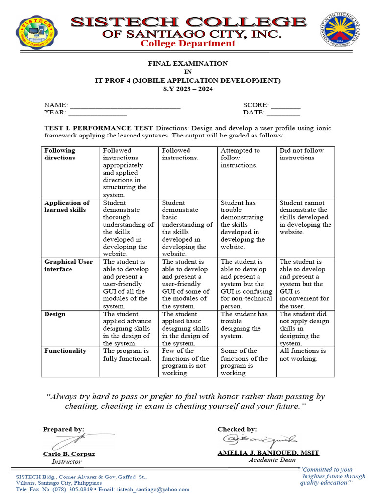 IT PROF 4 - Mobile Application Development | PDF | Graphical User Interfaces | Usability