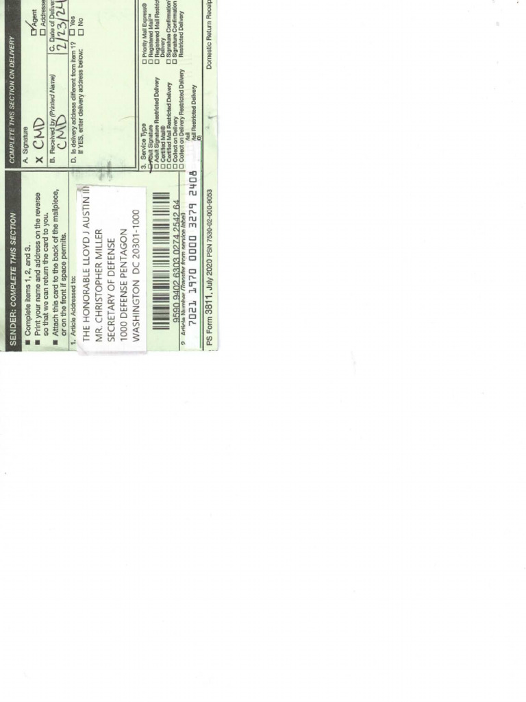 Proof DOD Received Everything Ref ADA Request To Keep Sailors Safe and ...