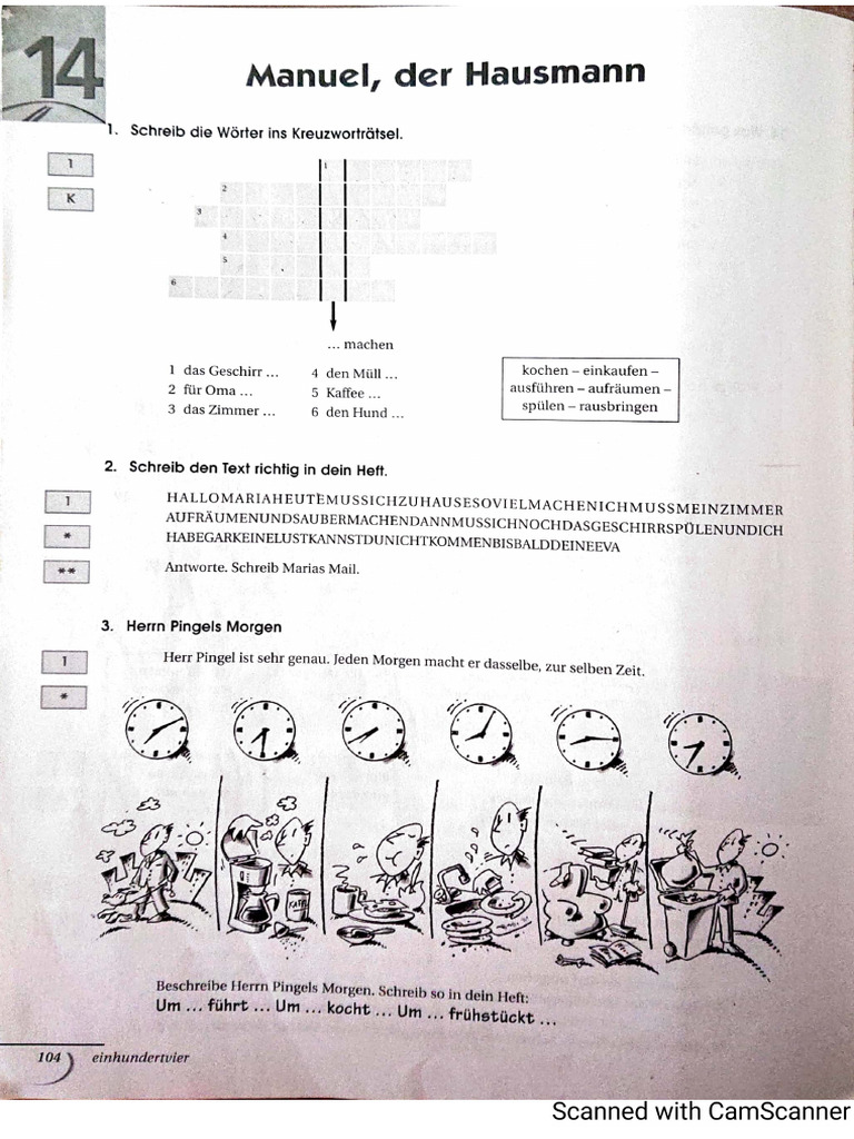 Arbeitsbuch Lektion 14 Manuel, Der Hausmann | PDF