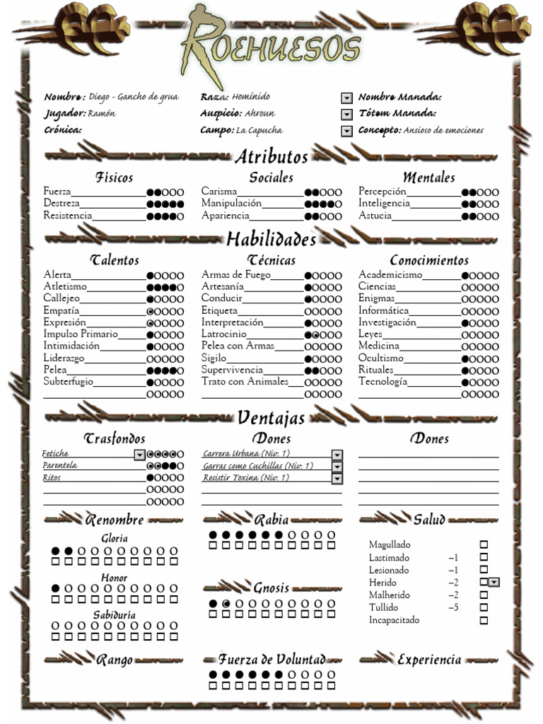 Ramón Diego: Perfil de Personaje | PDF