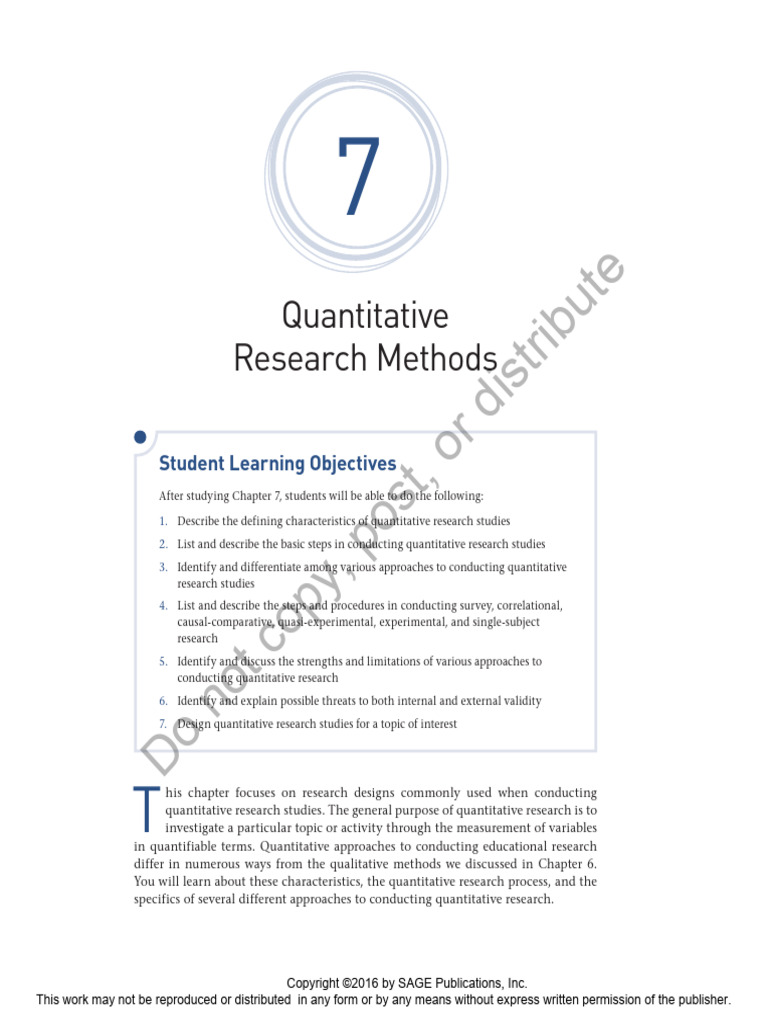 Quantitative Research Methods | PDF