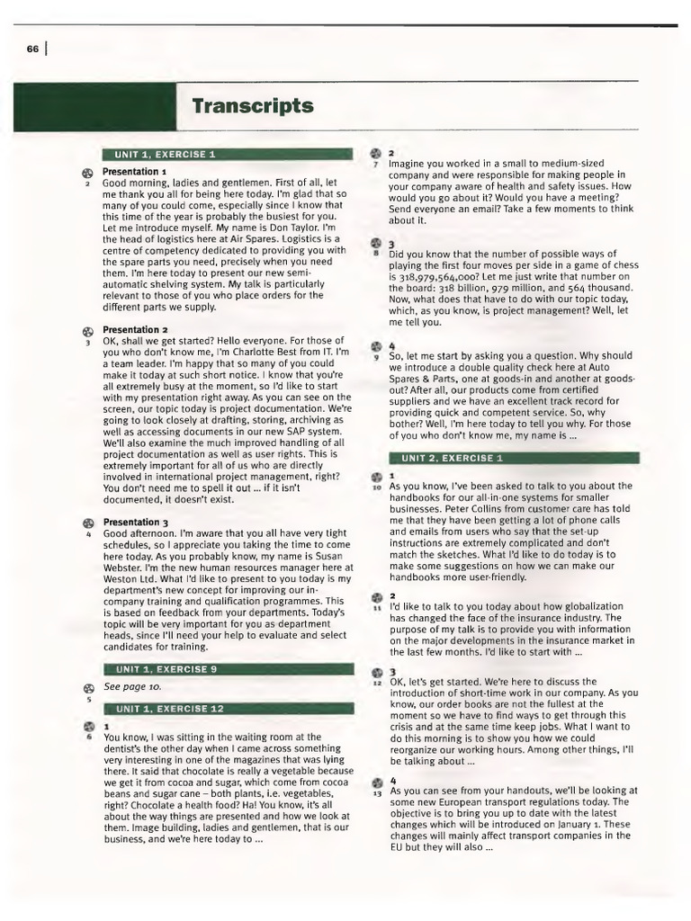 English For Presentation - Transcripts | PDF