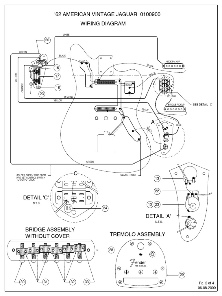 Fender Re-Issue 62 Jaguar Wiring Diagram | PDF | Guitar Family ... Fender Re-Issue 62 Jaguar Wiring Diagram | PDF | Guitar Family ...