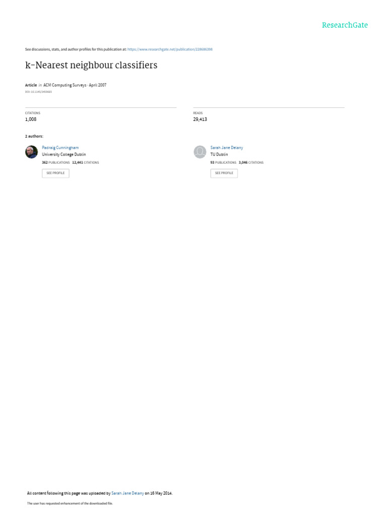k-Nearest Neighbour Classifiers Overview | PDF | Teaching Methods ...