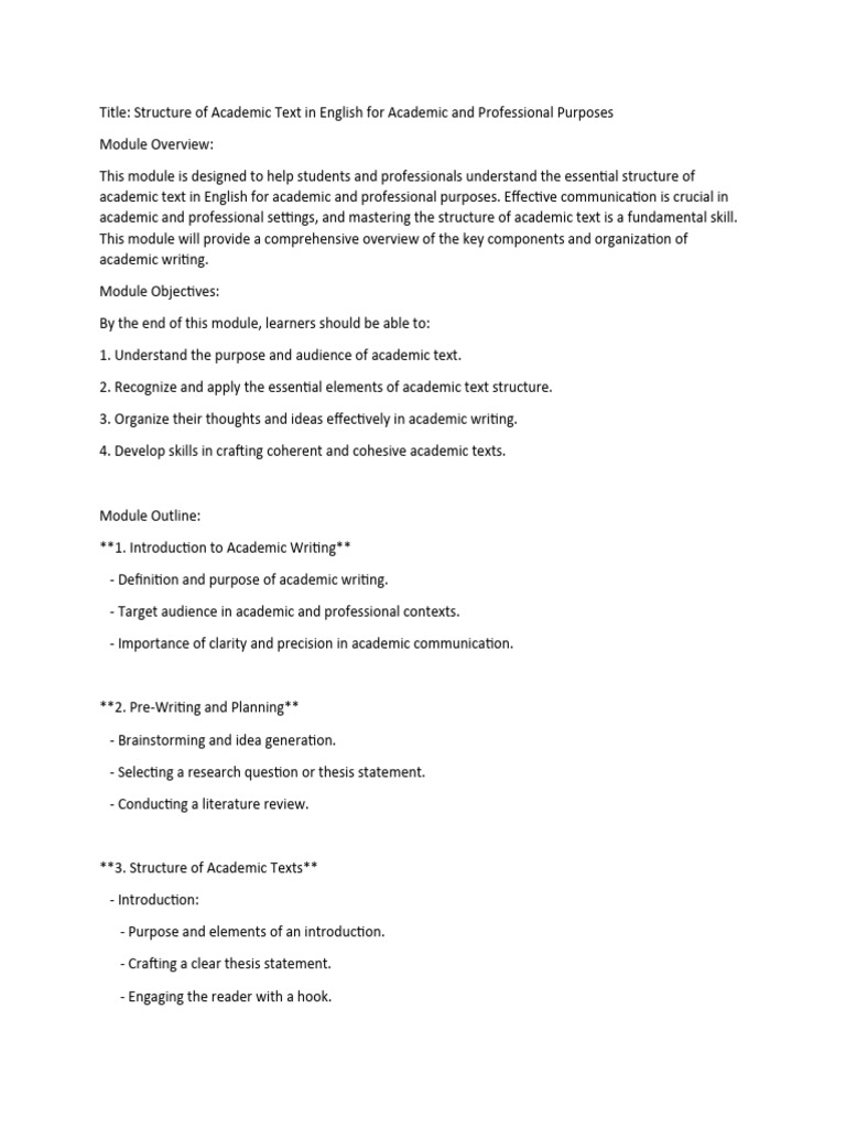 EAPP Structure of Academic Text | PDF | Citation | Writing