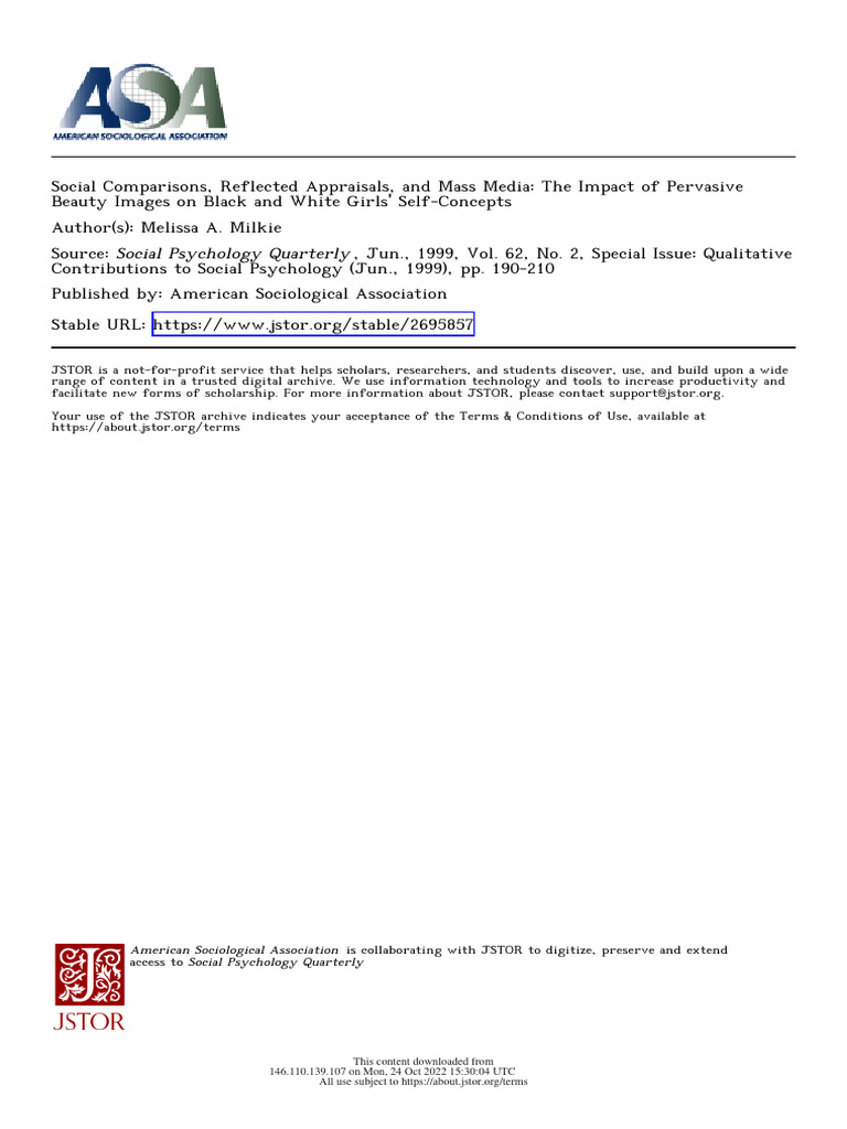 Social Comparison | PDF | Self Concept | Attitude (Psychology)
