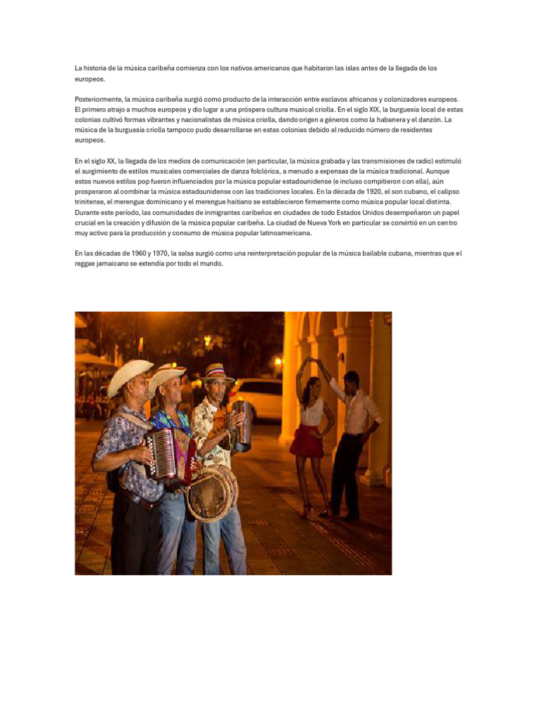 Musica Caribeña | PDF | Viajes y turismo | Historia