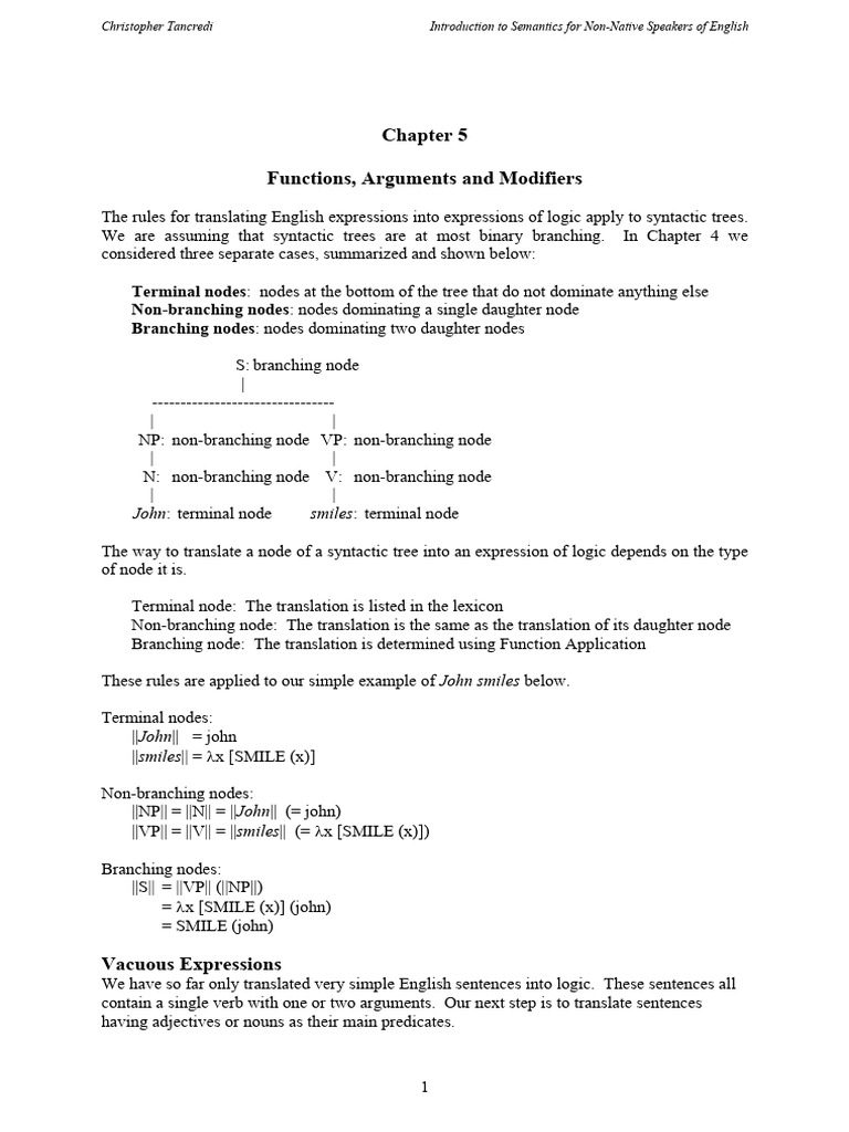 Introduction To Semantics For Non-Native Speakers of English, Chapter 5 ...