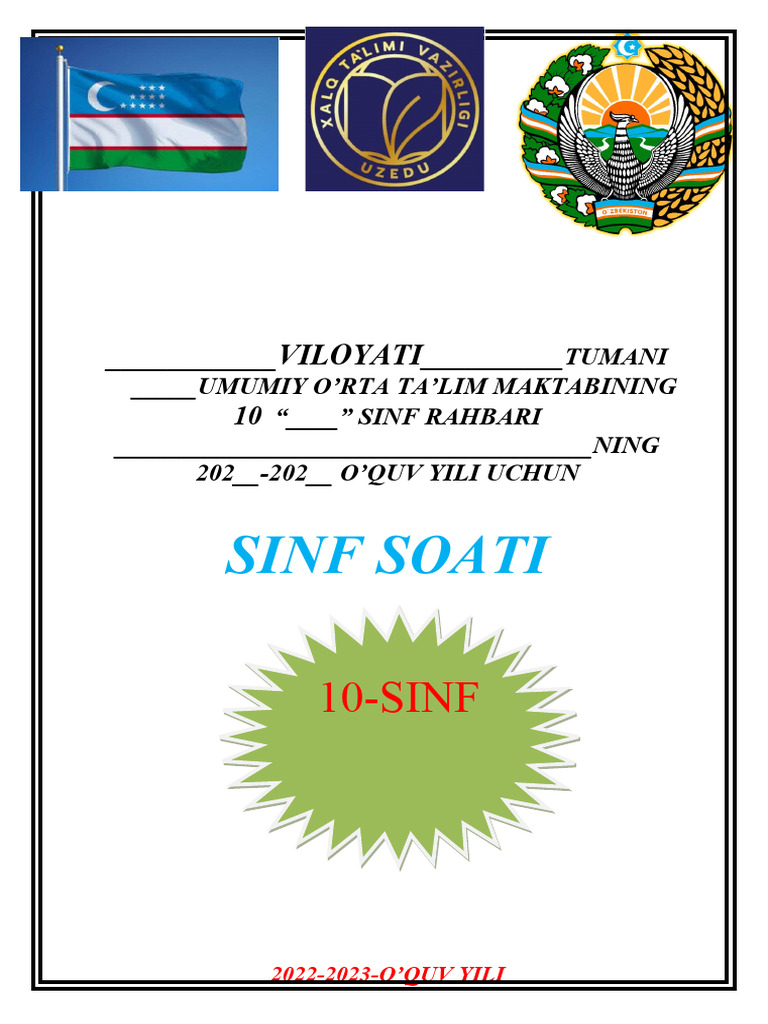 10-Sinf Sinf Soati 2022-2023 O'quv Yili | PDF