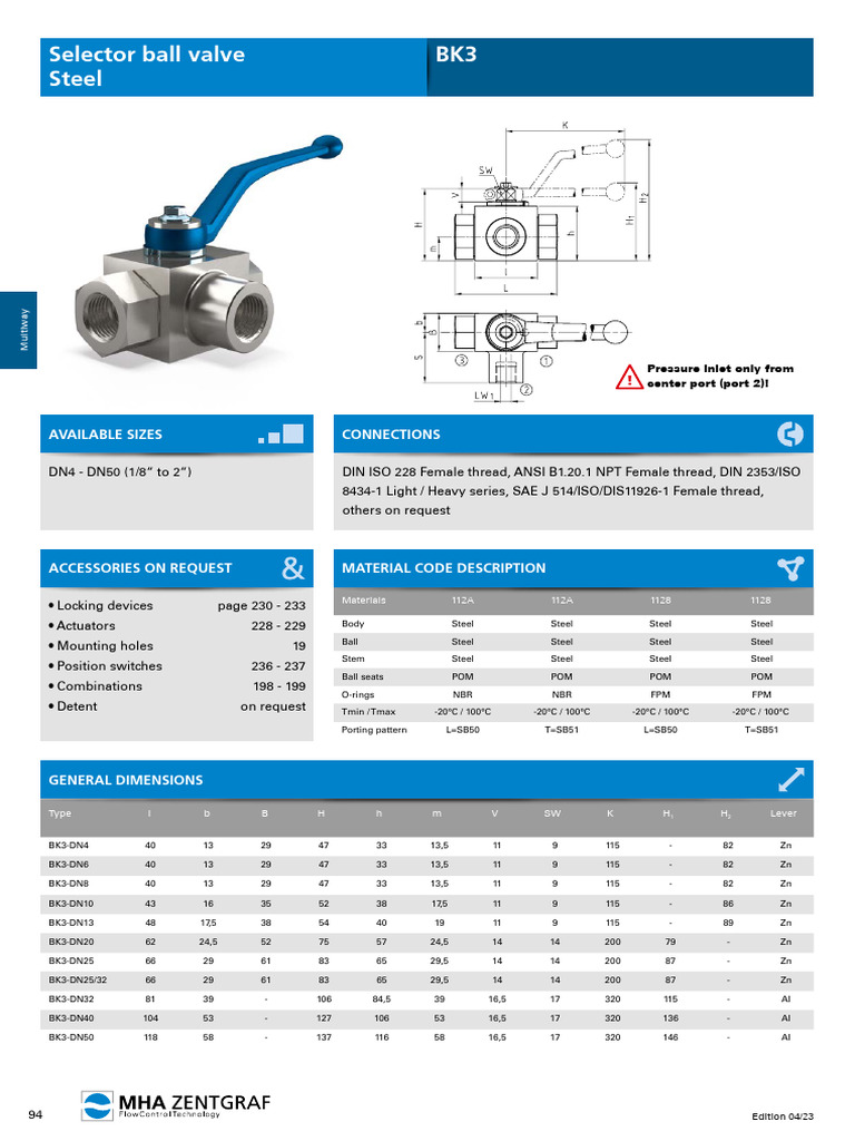 Mha Zentgraf 92-94 Bk3 Steel | PDF | Valve | Pipe (Fluid Conveyance)